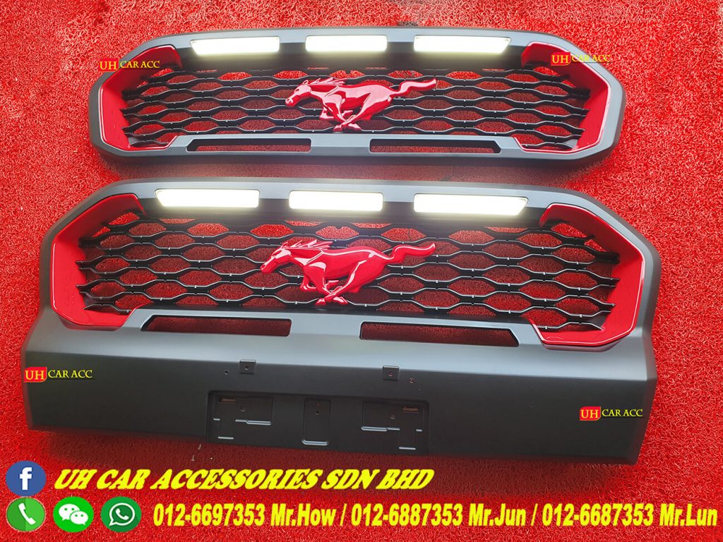 Ford Ranger T8 Mustang Front Grill With LED Daylight – UH Car