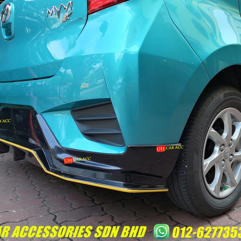 Perodua Myvi 2018 Rear Skirt Diffuser Lip With Exhaust – UH Car